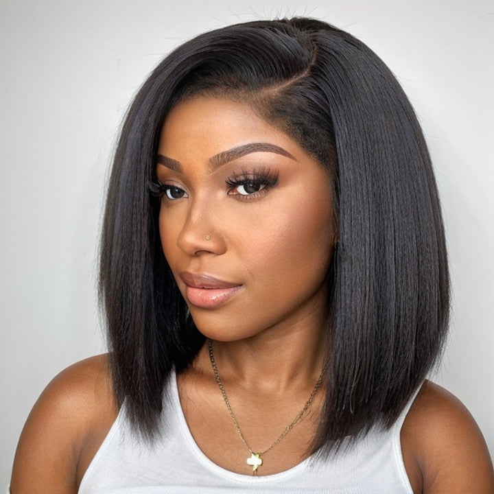4C Edges Glueless Bob Lace C Part Human Hair Wig | Trendy Short Cut ...